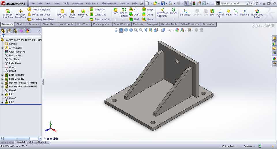 Tutorial - Analysis of Bracket in SolidWorks Simulation? - GrabCAD