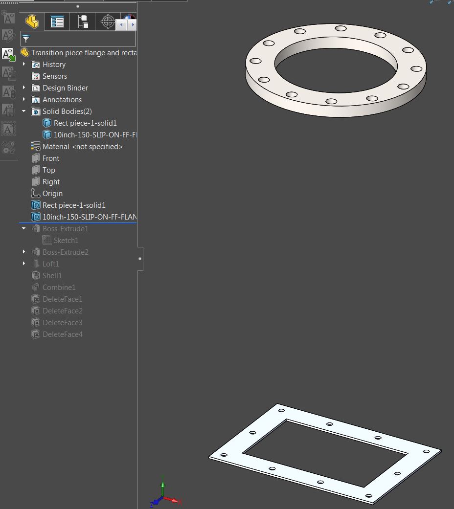 How to construct transition or spool piece | GrabCAD Questions