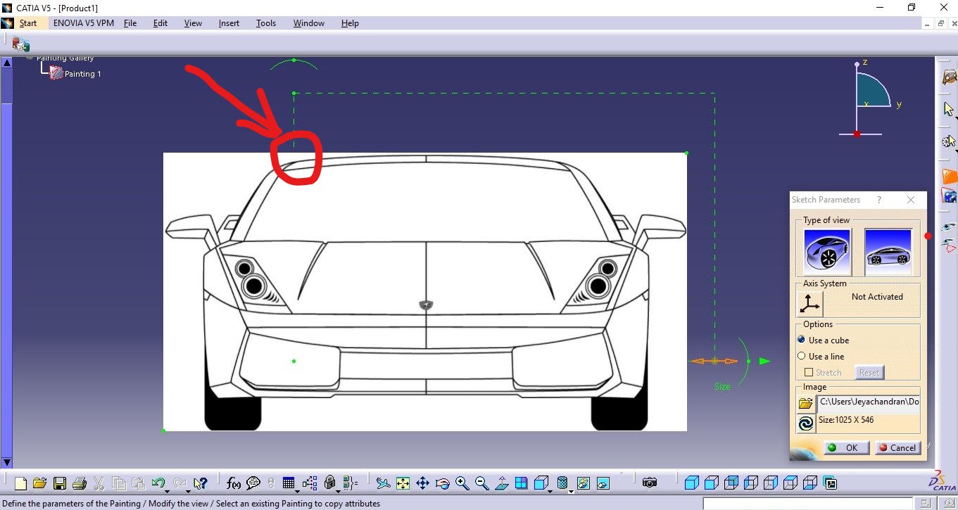how to make the sketch tracer construction lines visible inside the picture? | GrabCAD Questions