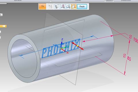 How to create a word on a cylinder? - GrabCAD