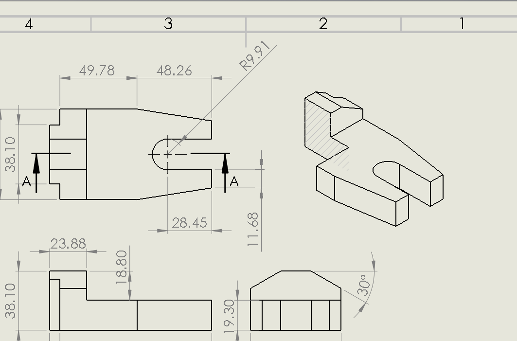 Isometric projection of the cut | GrabCAD Questions