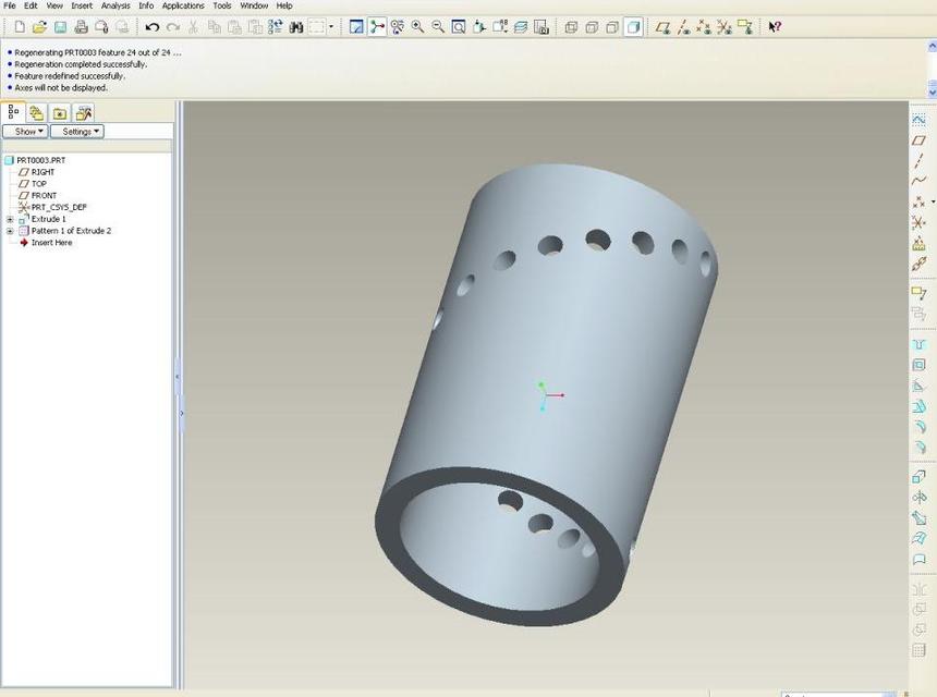 Helical pattern of holes in pro-e. - GrabCAD