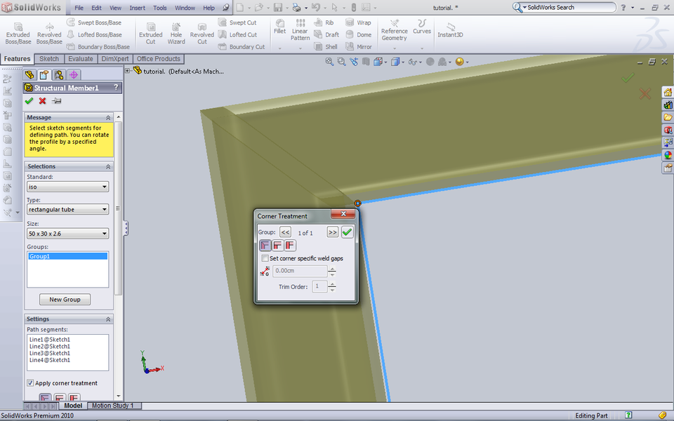 Tutorial:-How to use "Structural Member in Weldments feature" in solidworks? - GrabCAD