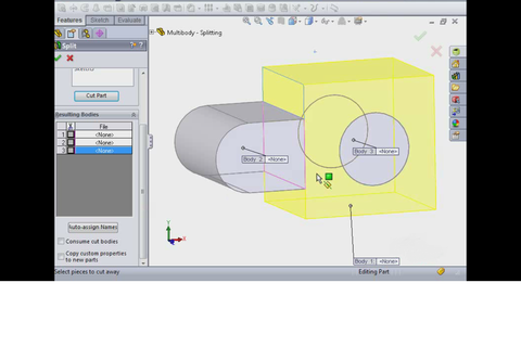 How does split body command work in SolidWorks? - GrabCAD
