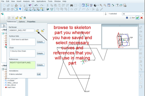 Top down assembly with skeleton model in pro engineer. - GrabCAD