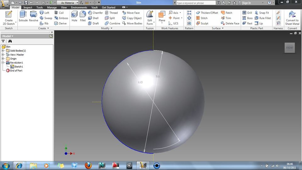 How to make a sphere in Autodesk Inventor? - GrabCAD