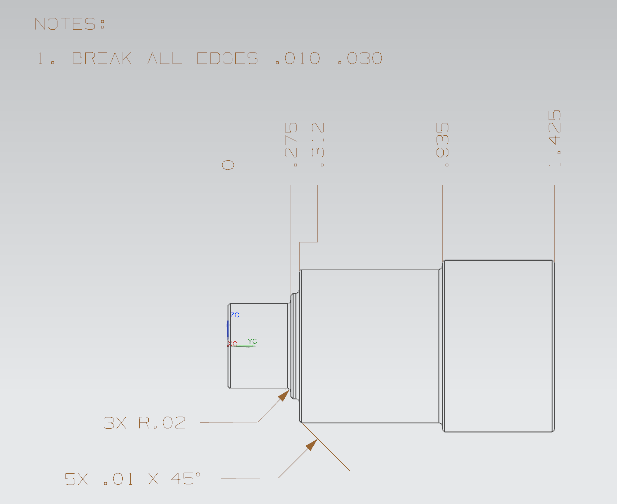 How to define dimensions on a long shaft with too many steps ...