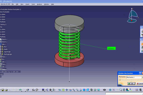 How to simulate a compression spring in Catia V5? - GrabCAD