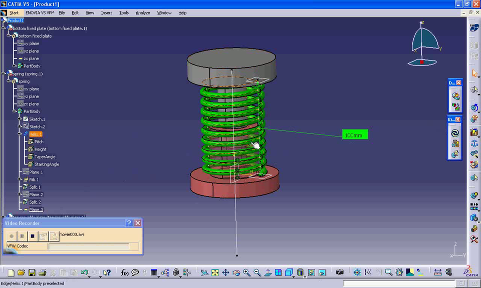 How to simulate a compression spring in Catia V5? - GrabCAD