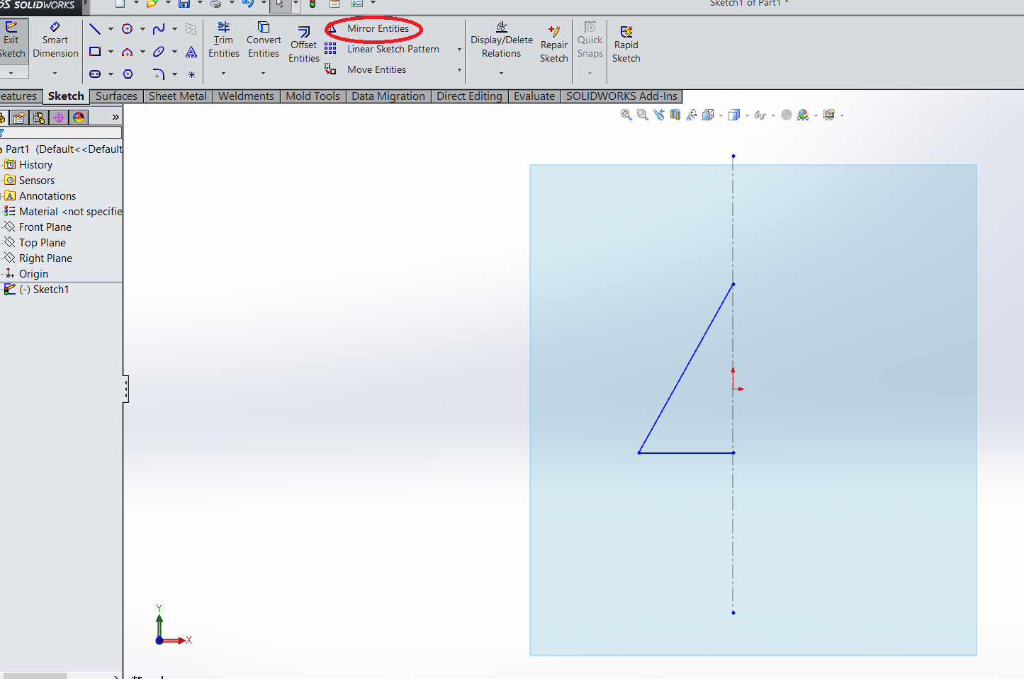 How can i draw symmetric triangles | GrabCAD Questions