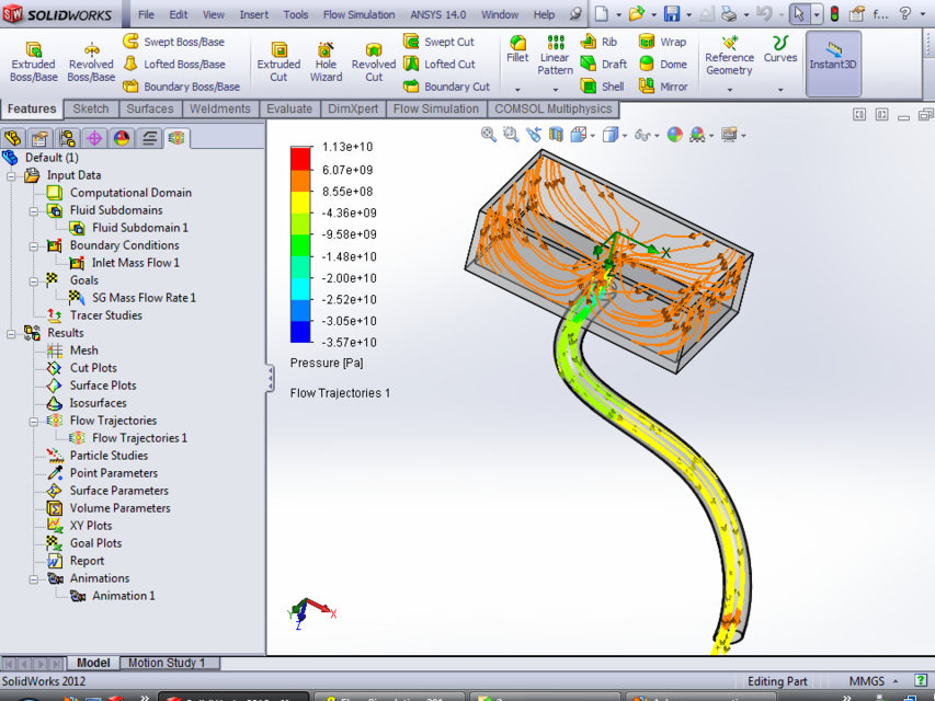 How to save animation Flow Trajectories in solidworks flowsimulation ...