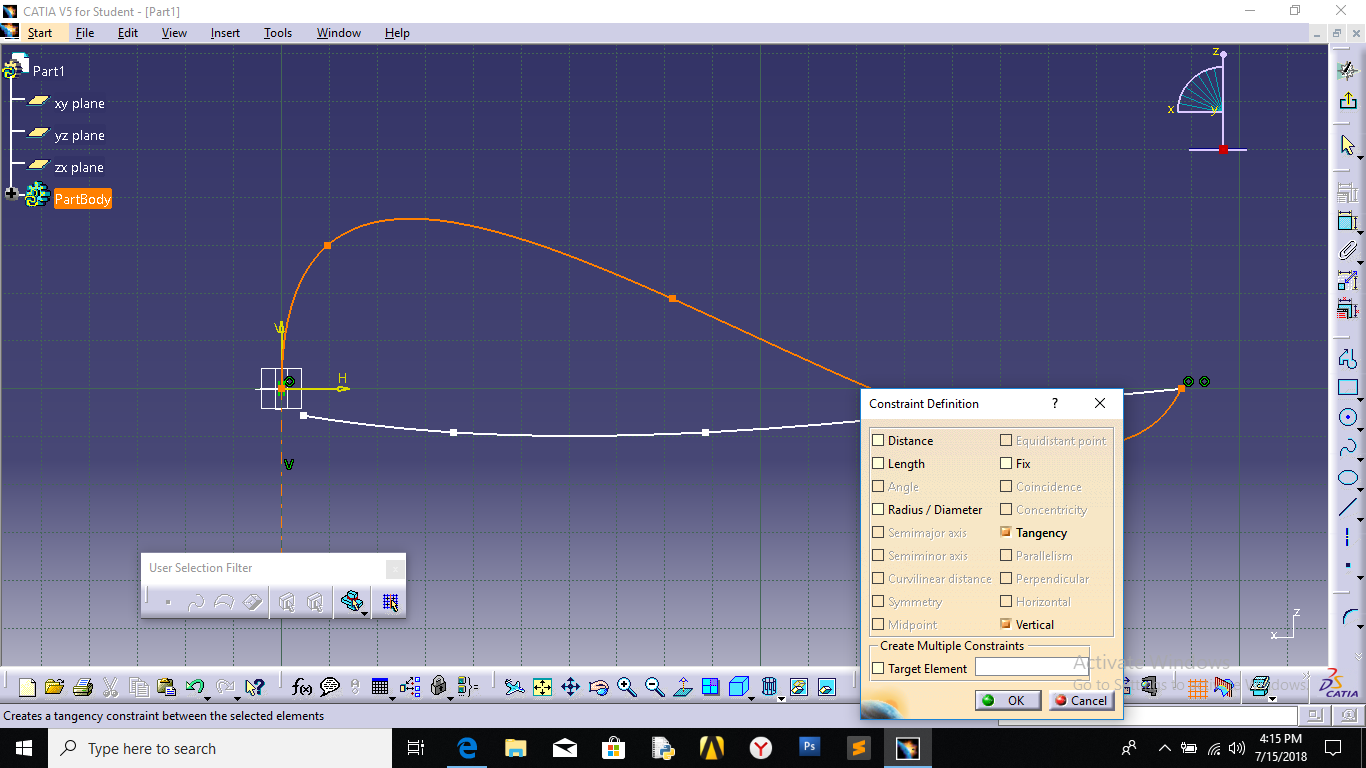 How to change tangancy influance in a Spline in CATIA v5 ? | GrabCAD ...