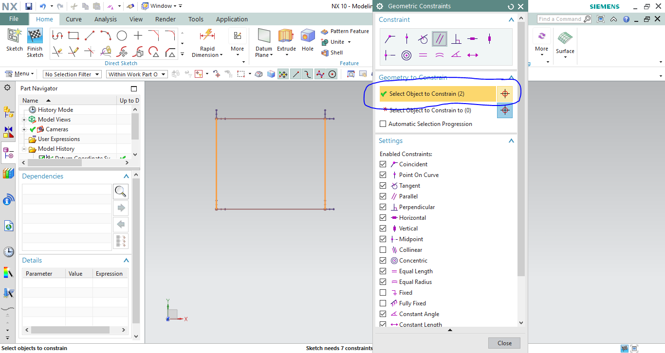 How To Un Select The Selected Curve Or A Feature Siemens Nx
