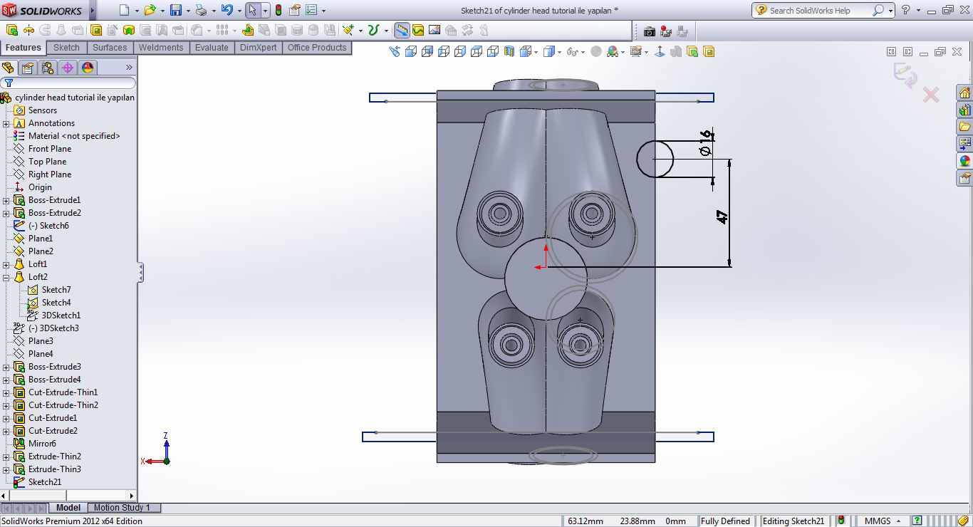 Tutorial: How to make engine part 31 | GrabCAD Tutorials