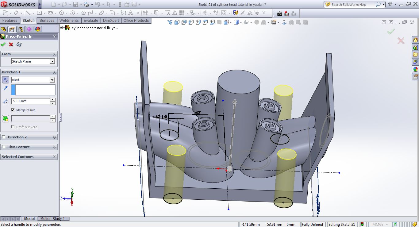 Tutorial: How to make engine part 31 | GrabCAD Tutorials
