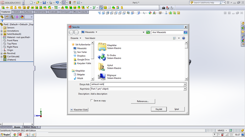 Tutorial: How to make engine part 41 - GrabCAD