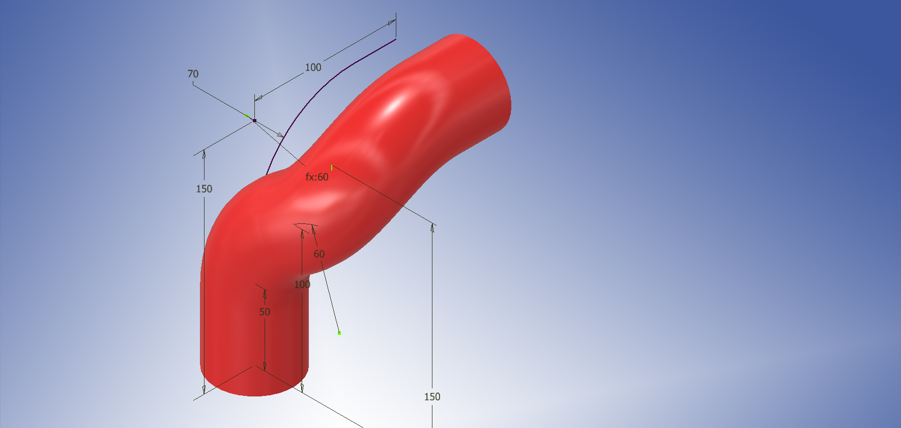 Modeling A Pipe That Bends In 2 Directions How Autodesk Inventor