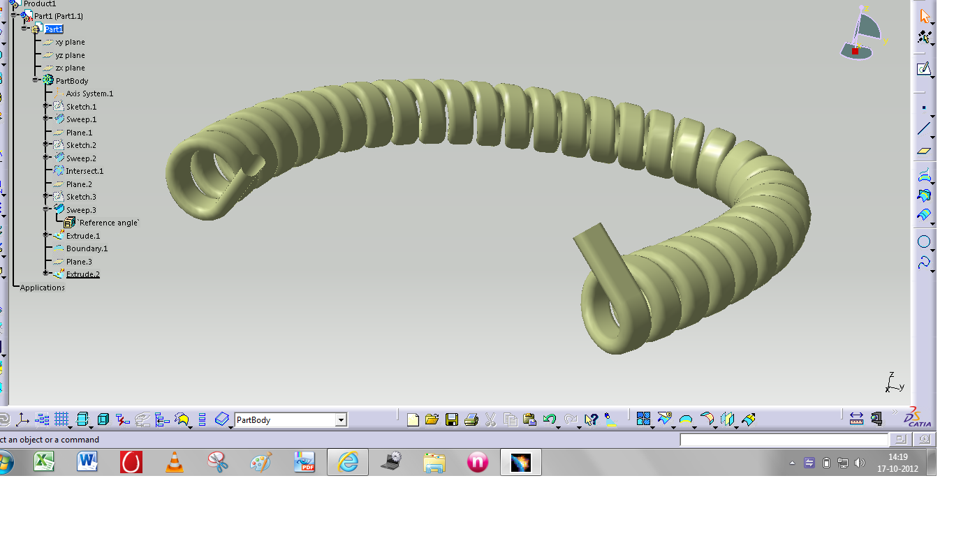 How to model a telephone wire in CATIA V5 R19? | GrabCAD Questions