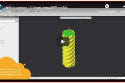 Helical sweep - 4 times constant profile | GrabCAD Tutorials