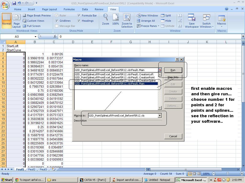To import airfoil coordinate in .dat file to catia | GrabCAD Questions
