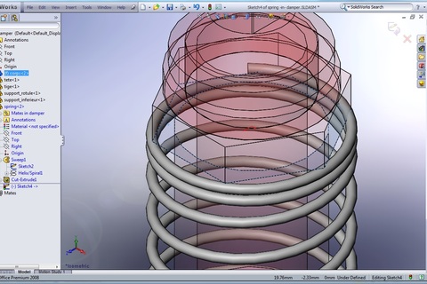 How to build a spring with variable pitch and compress it? - GrabCAD