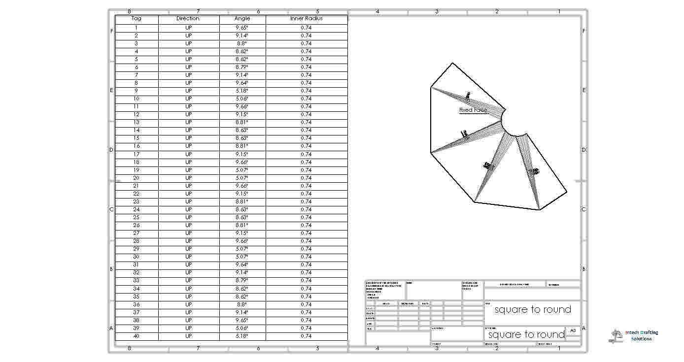 cannot automatically dimension drawing of square to round | GrabCAD ...