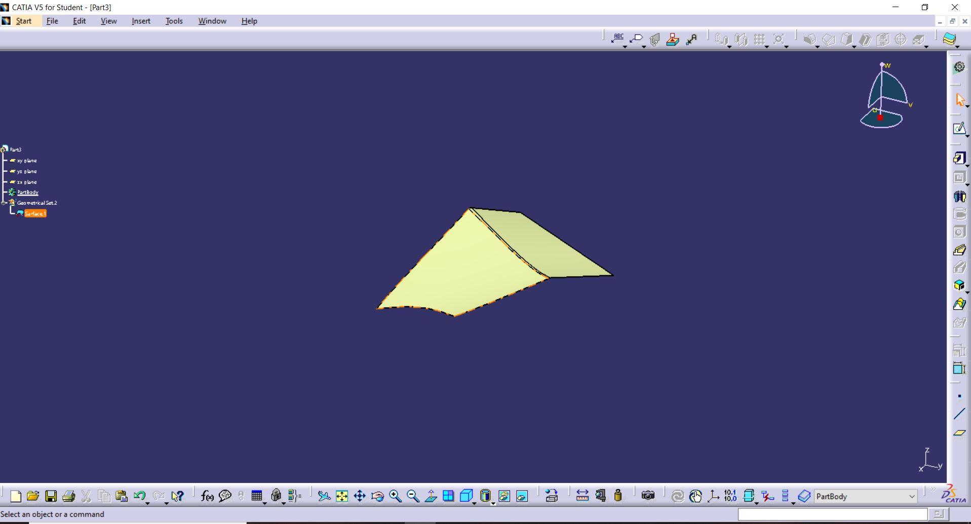 How To Convert A Surface Into A Solid Catia V5 Grabcad Questions