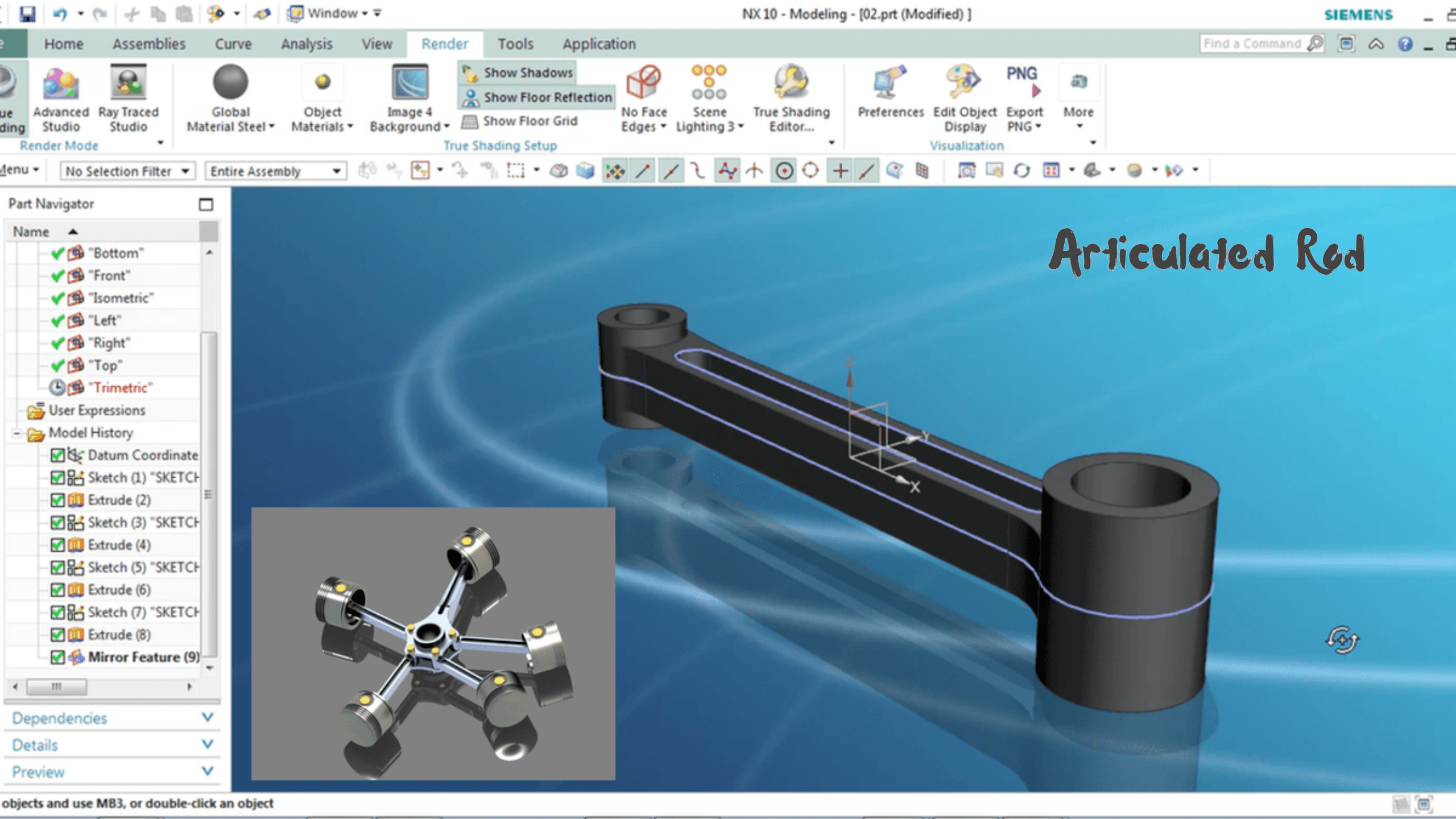 Design of Radial Engine Assembly from scratch using Unigraphics. | Siemens NX (Unigraphics ...