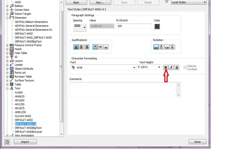 how to bold dimensions at drawings - GrabCAD