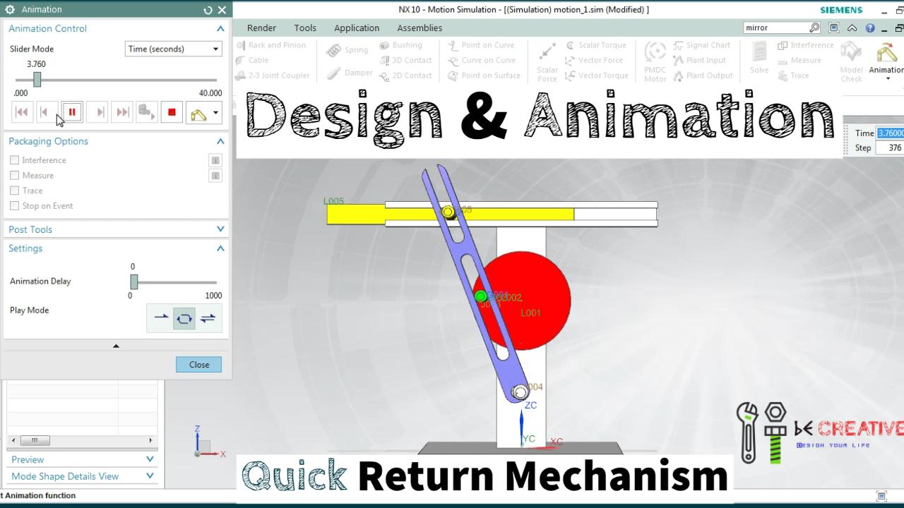 Quick Return Mechanism & Design in UNIGRAPHICS / Animation & Assembly ...
