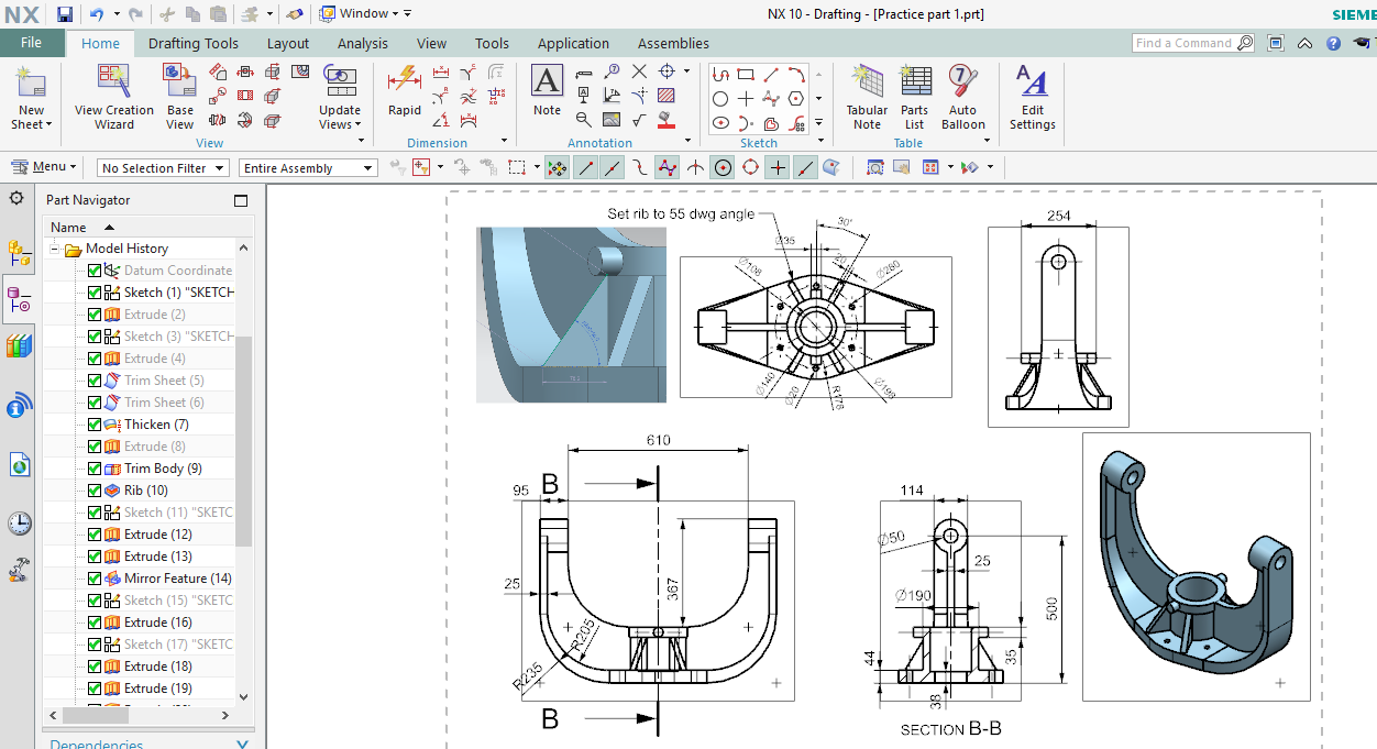 Nx10 Drafting Tutorials 2 Yolk Frame Siemens Nx Unigraphics