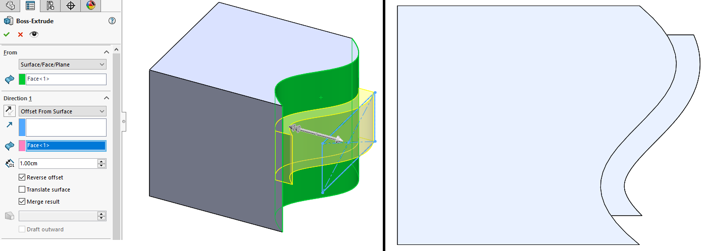 How to make uniform extrusion of 3 mm on curved surface ? | GrabCAD ...