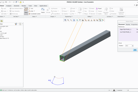 Tutorial: How to model Profile CUT in PTC Creo Parametric and show ...