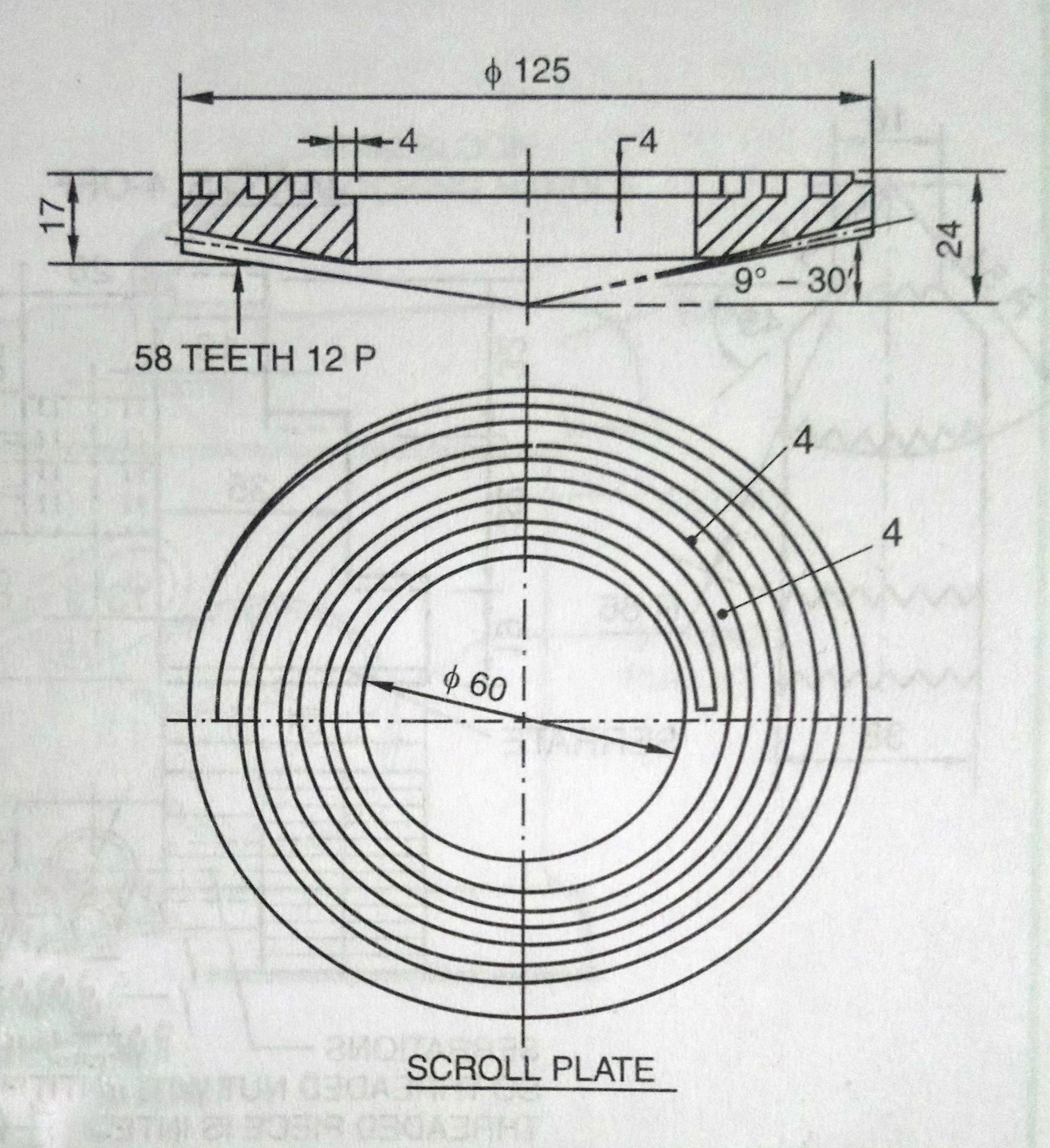 how to cut involute tooth on to this scroll plate of lathe chuck. can ...