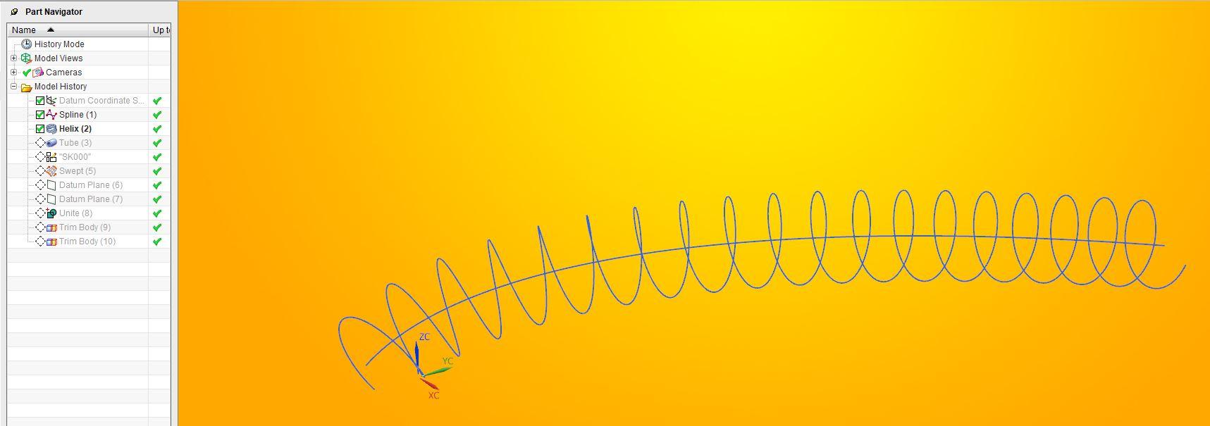 How can I create a non-circular section spring along non-linear shaped ...