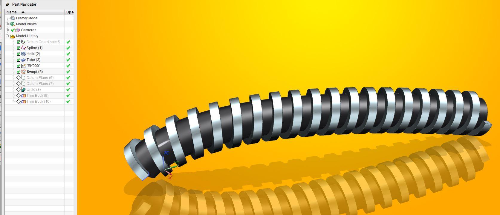 How can I create a non-circular section spring along non-linear shaped ...