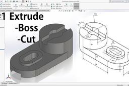 TUTORIAL SOLIDWORKS | 3D basic Extrude boss & Extrude cut | GrabCAD Tutorials