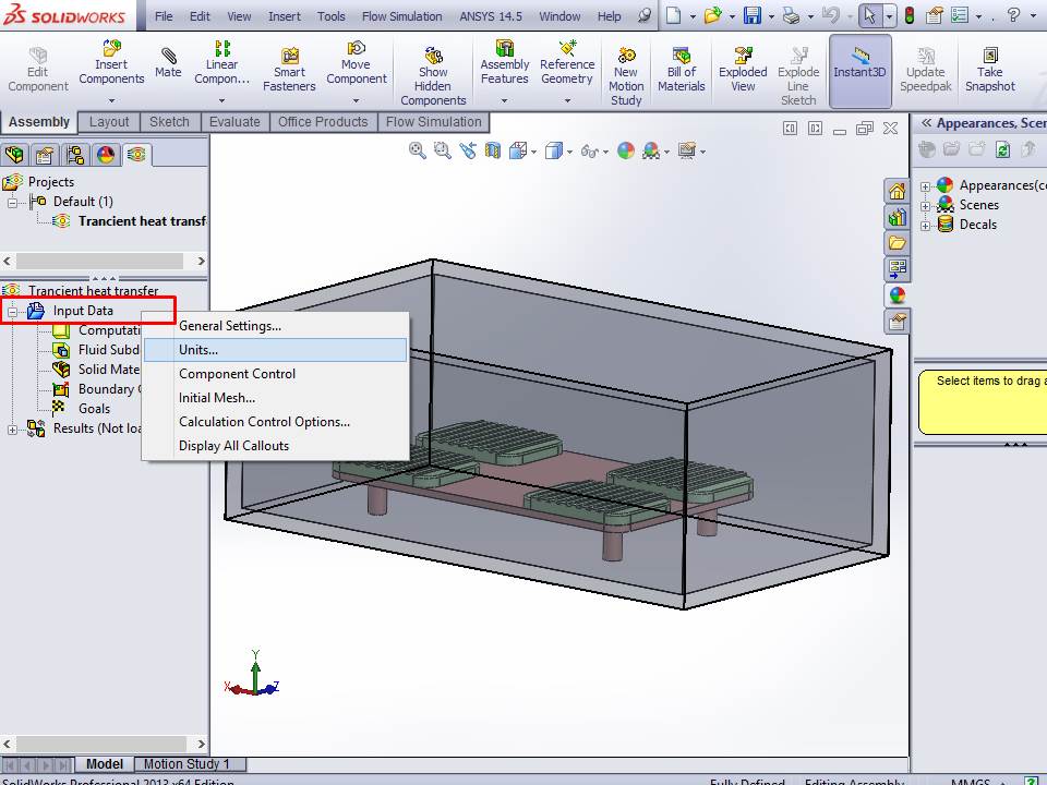 Transient Heat Transfer Simulation In Solid Works Grabcad Tutorials