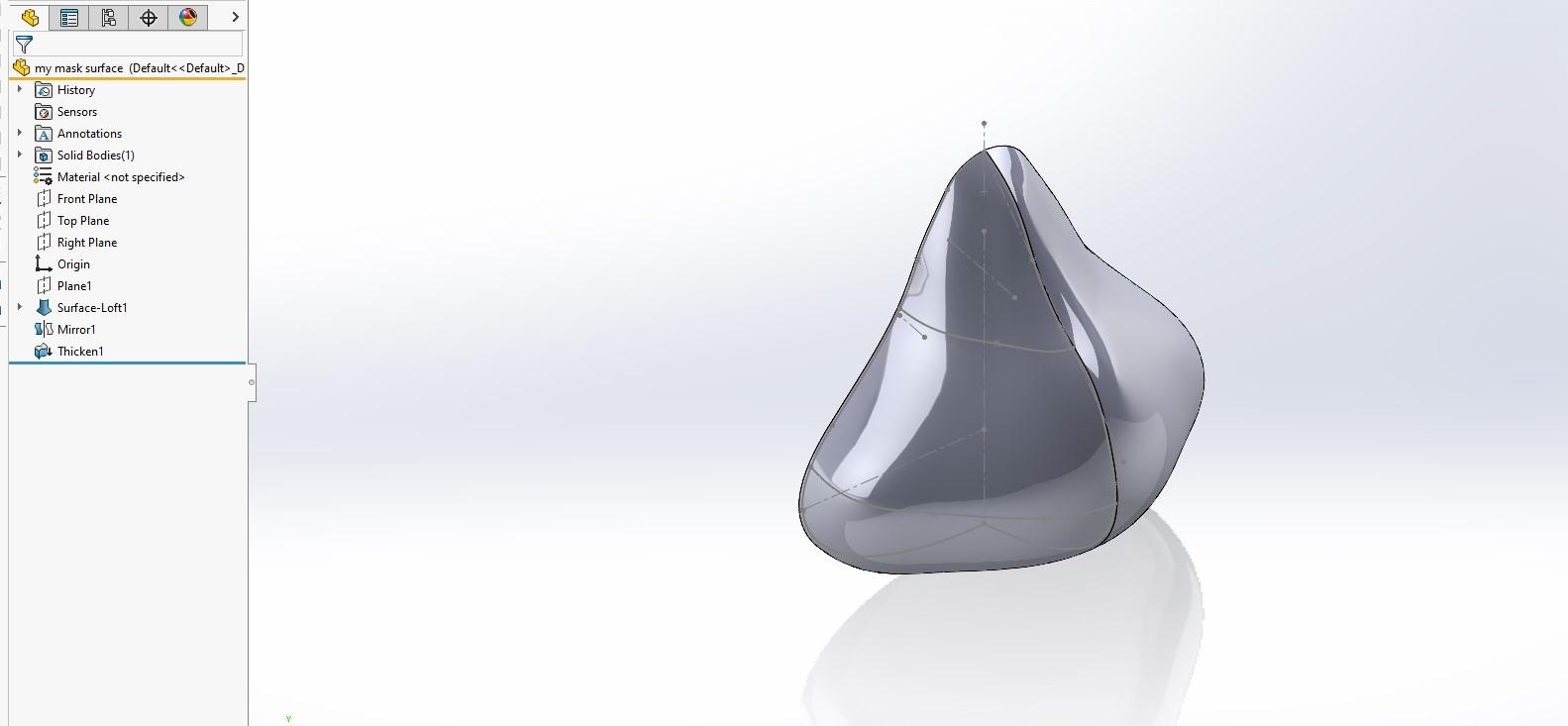 How do I create solidworks surface for my mask? | GrabCAD Questions