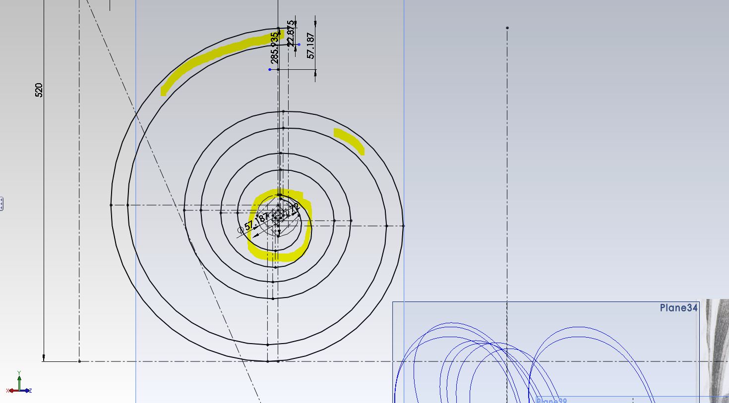 Eye of volute Error in Drawing. Where is problem | GrabCAD Questions