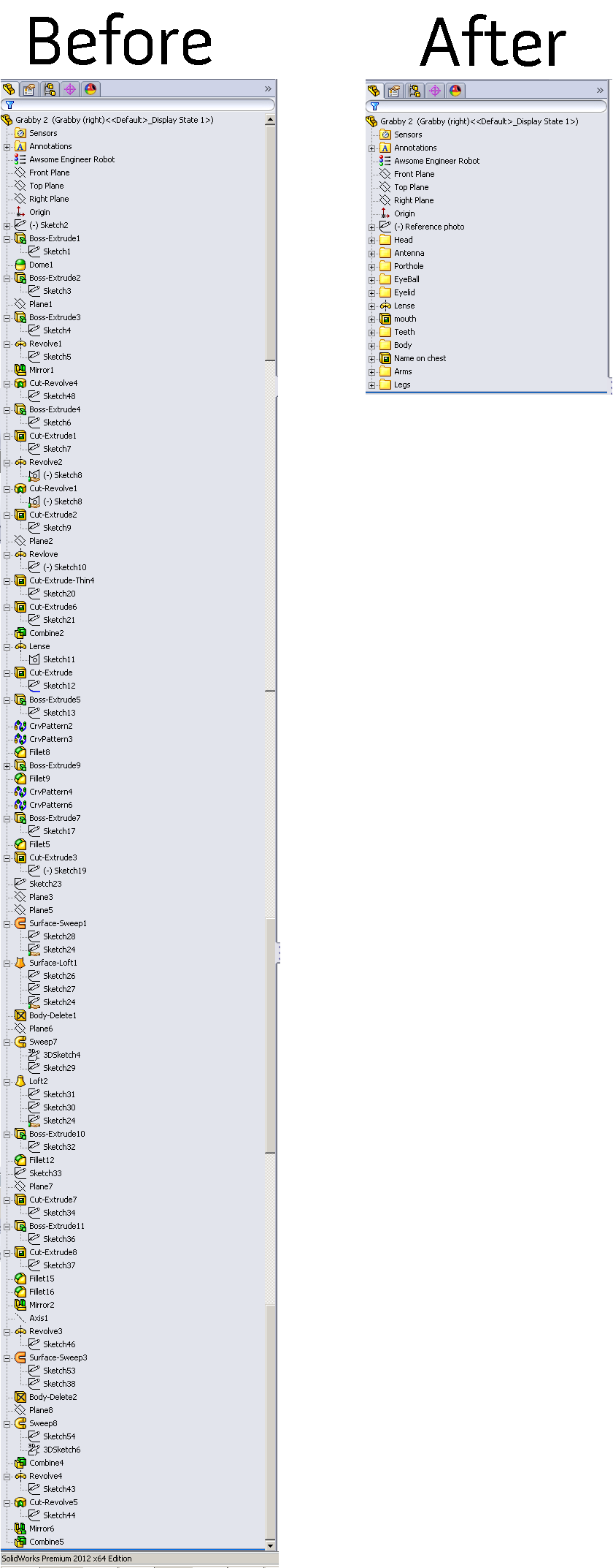 Tutorial - Tips - keeping your freature tree clean and organized in ...
