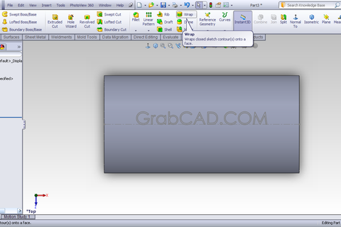 Tutorial - Wrap feature in Solidworks? - GrabCAD