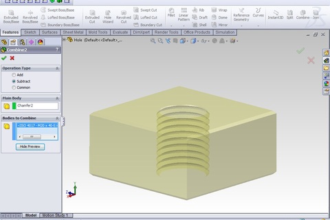 Tutorial: How to create thread in the hole? - GrabCAD