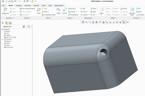 Tutorial: How to create Hole feature on any surface with Creo Parametric - GrabCAD