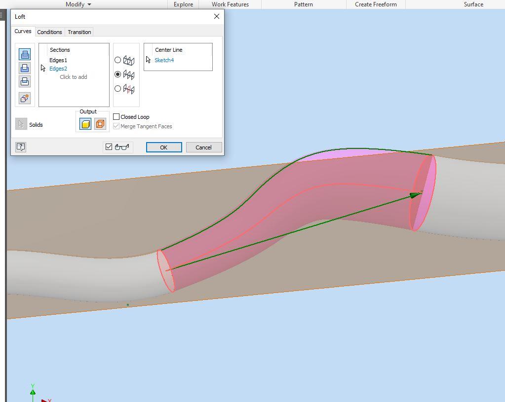 How To Transition In Curved Geometry Autodesk Inventor Users