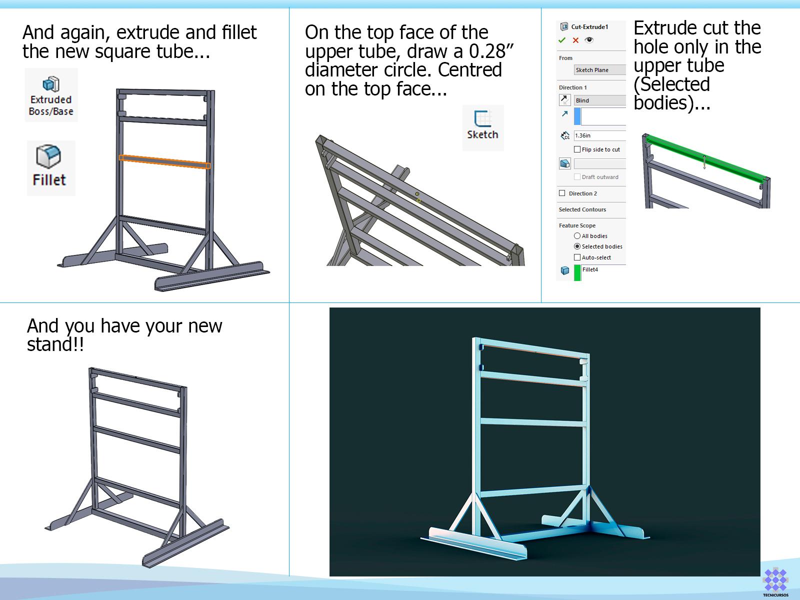 Movable Stand for 36"x54" Plastic Bags | GrabCAD Tutorials