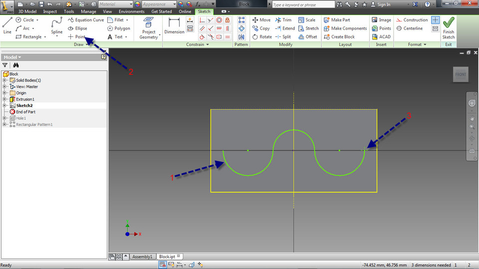 Tutorial: How to pattern along a geometry line in Autodesk Inventor' - GrabCAD