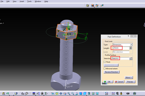 how to model nut with visible threads from an existing bolt - GrabCAD