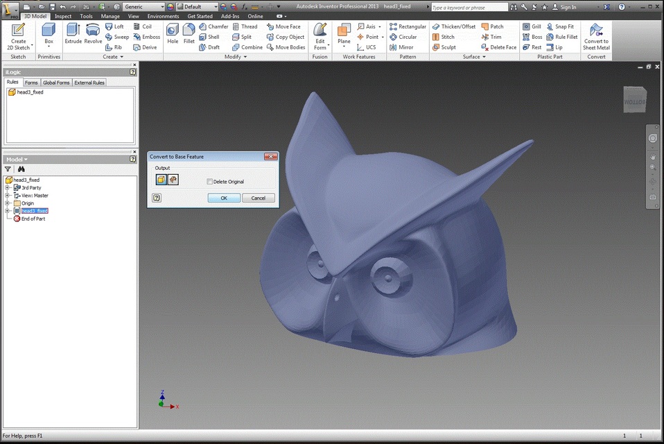 Tutorial: Convert .stl Mesh to Solid File in Autodesk Inventor - GrabCAD