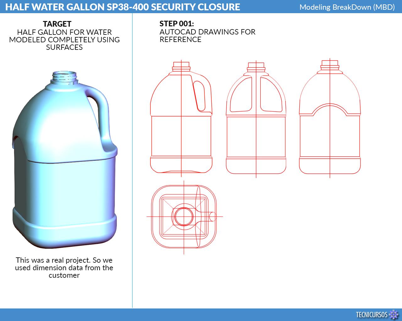 Water Half Gallon SP38-400 Security Neck | GrabCAD Tutorials